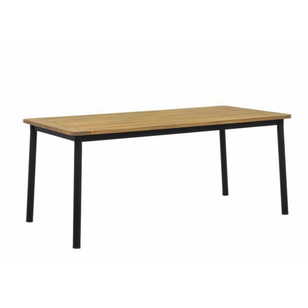 Contemporary dining table - ELLE BELT - applebee - teak / aluminum base ...