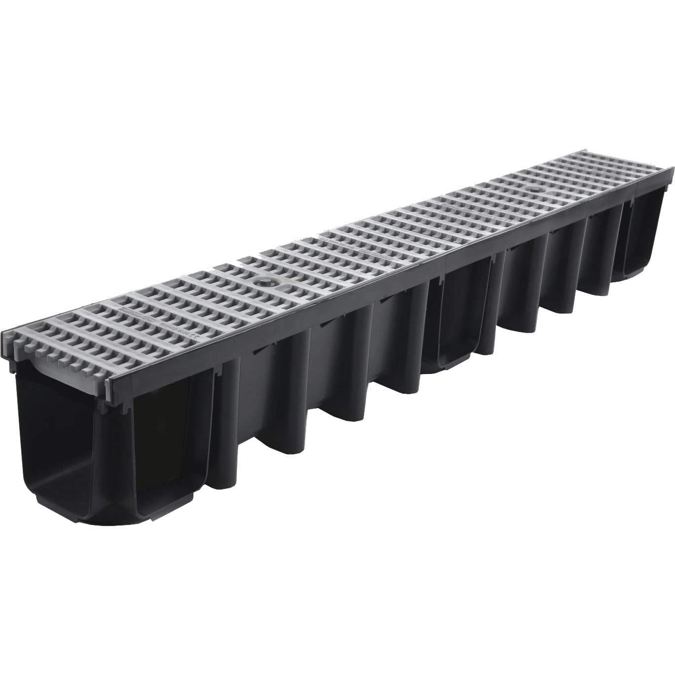 Drainage channel with grating - BG Betonwaren GmbH - PVC / for public ...