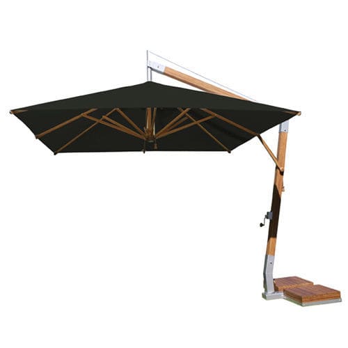 Side post parasol - 3.0M SQ-SW - Bambrella - stainless steel / bamboo ...