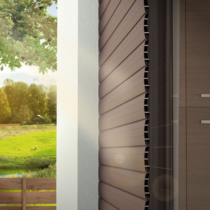 Roller shutter - SOLE - PINTO - PVC / door / electric