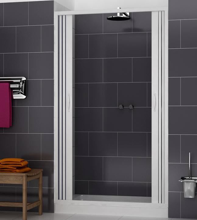 Sliding and stacking shower screen - SMALL : VERGINE - PINTO - for alcoves