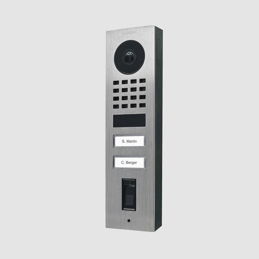 Brushed stainless steel video door intercom - D1102FV Fingerprint 50 ...