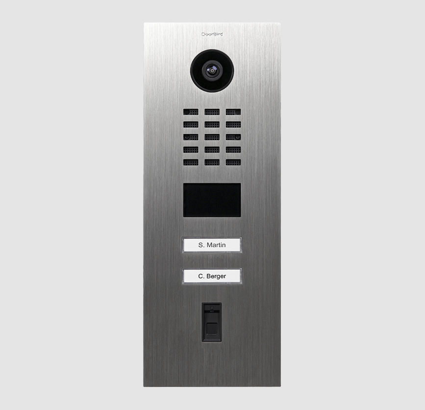 Brushed stainless steel video door intercom - D2102FV Fingerprint 50 ...