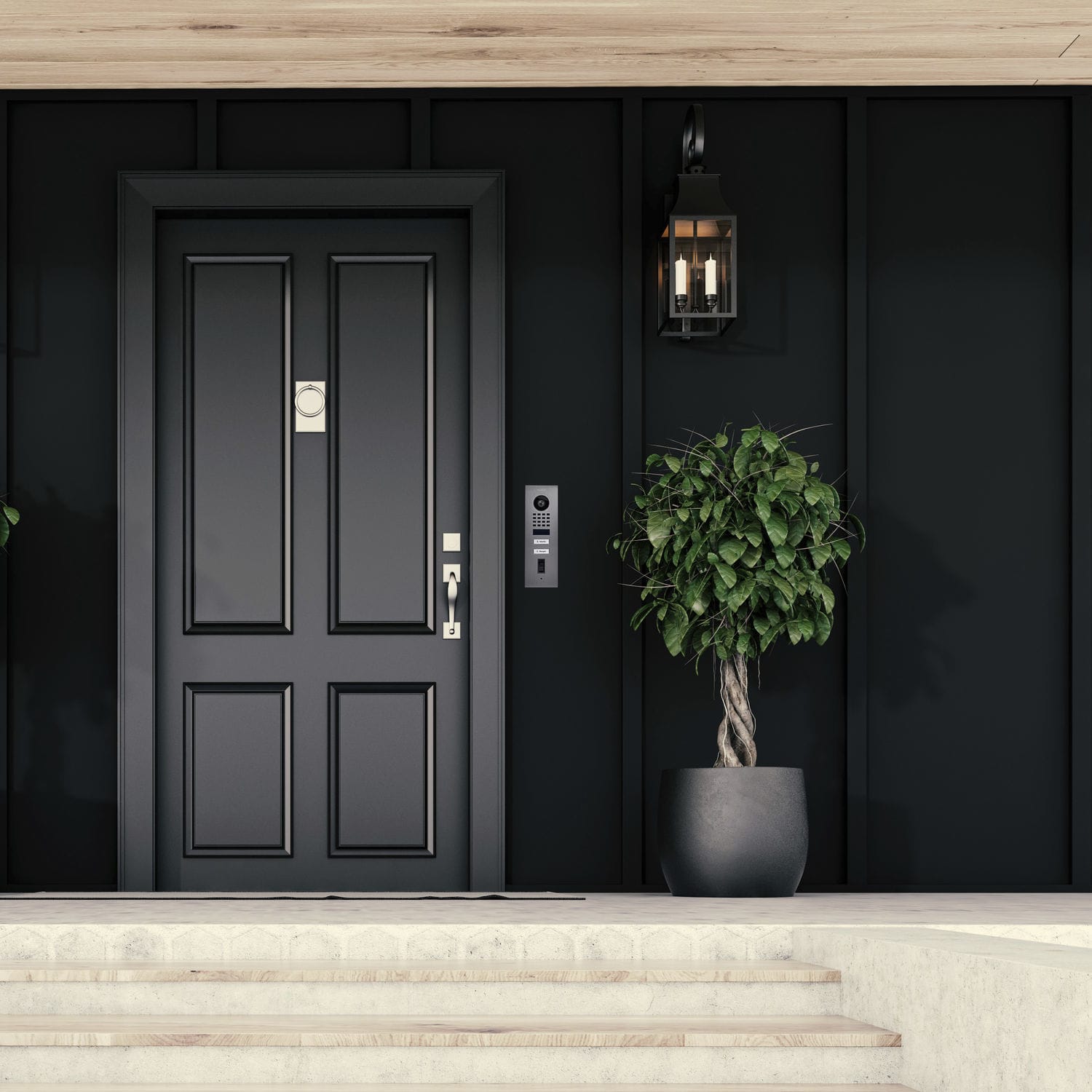 Flush-mount door station - D1102FV - DoorBird - brushed stainless steel ...