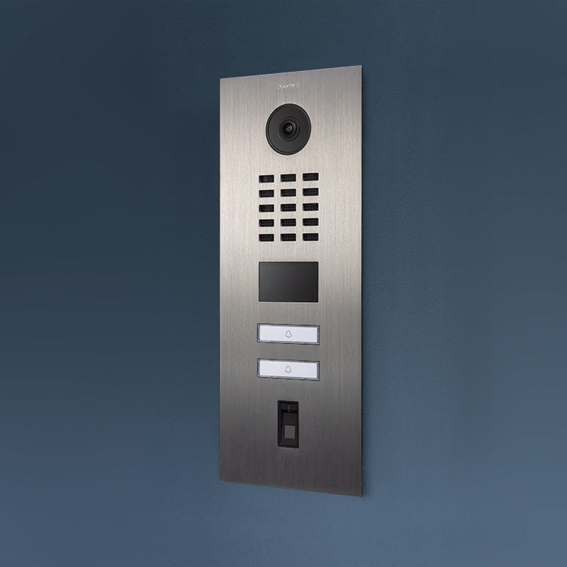 Brushed stainless steel door station - D2102FV - DoorBird - residential ...
