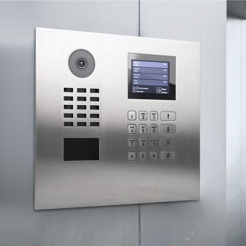 Brushed stainless steel video door intercom - D21DKH - DoorBird ...