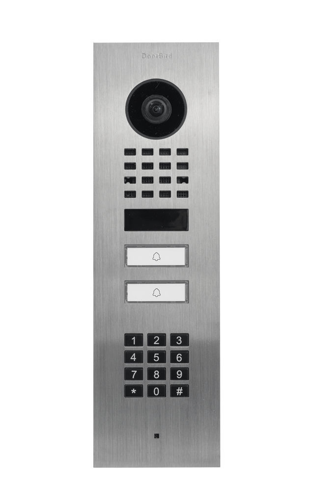 Flush-mount door station - D1102KV - DoorBird - brushed stainless steel ...