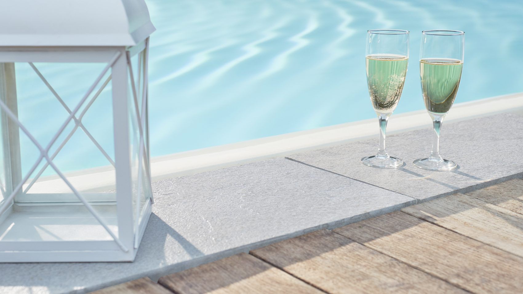 Ceramic grating for drain channel / marble / teak / for swimming pools ...