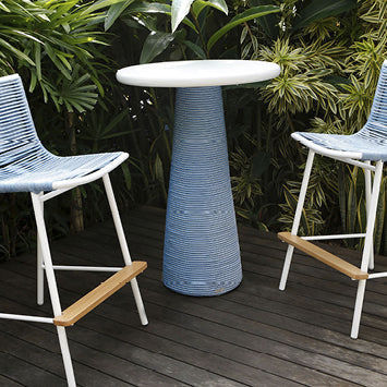 Contemporary bistro table - Spool Bar - Tidelli - eucalyptus / granite ...