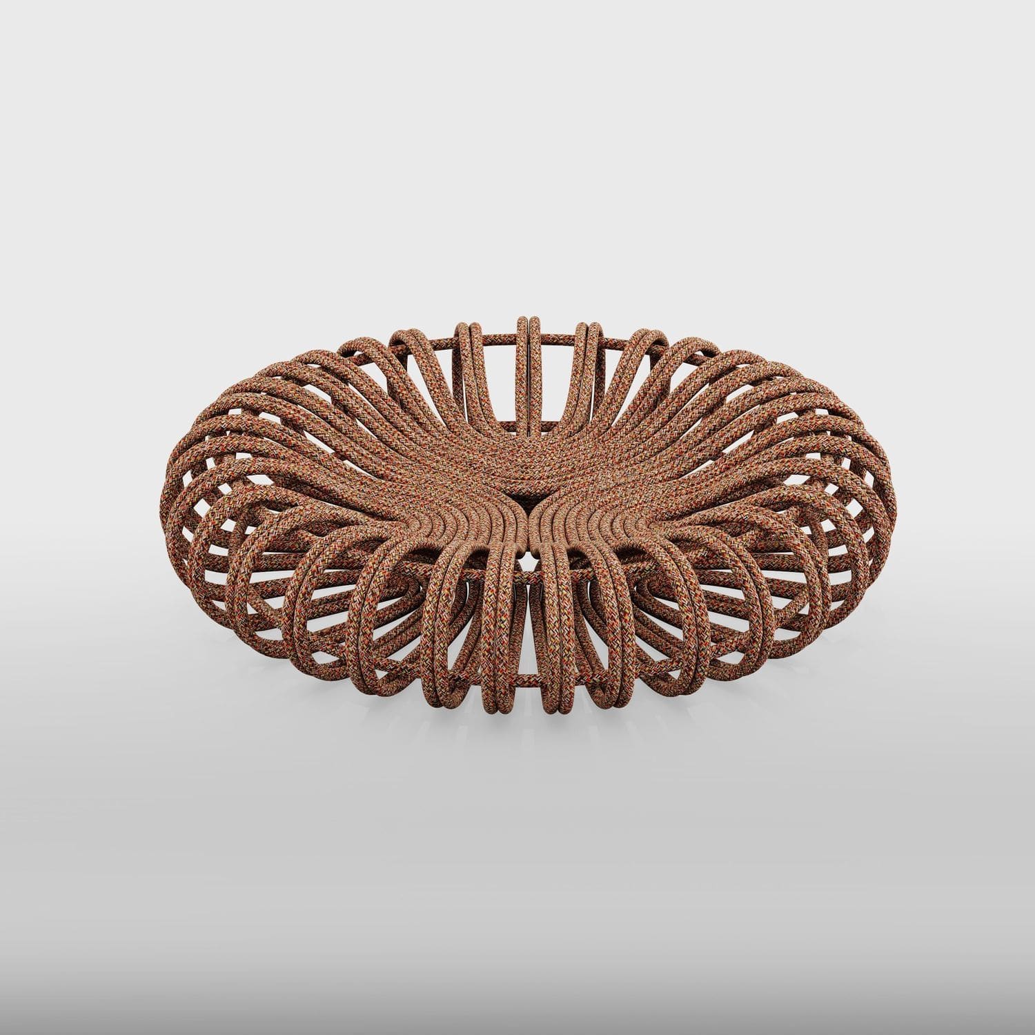 Contemporary pouf - Imperial - Tidelli - aluminum / rope / round