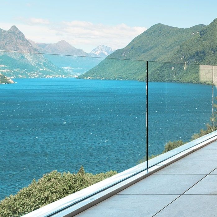 Aluminum railing - BELT - KSM PRODUCTION - glass panel / outdoor / for ...