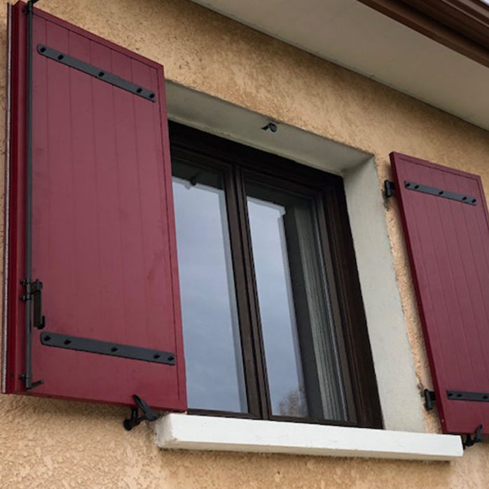 Swing shutter - KSM PRODUCTION - aluminum / wood look / window