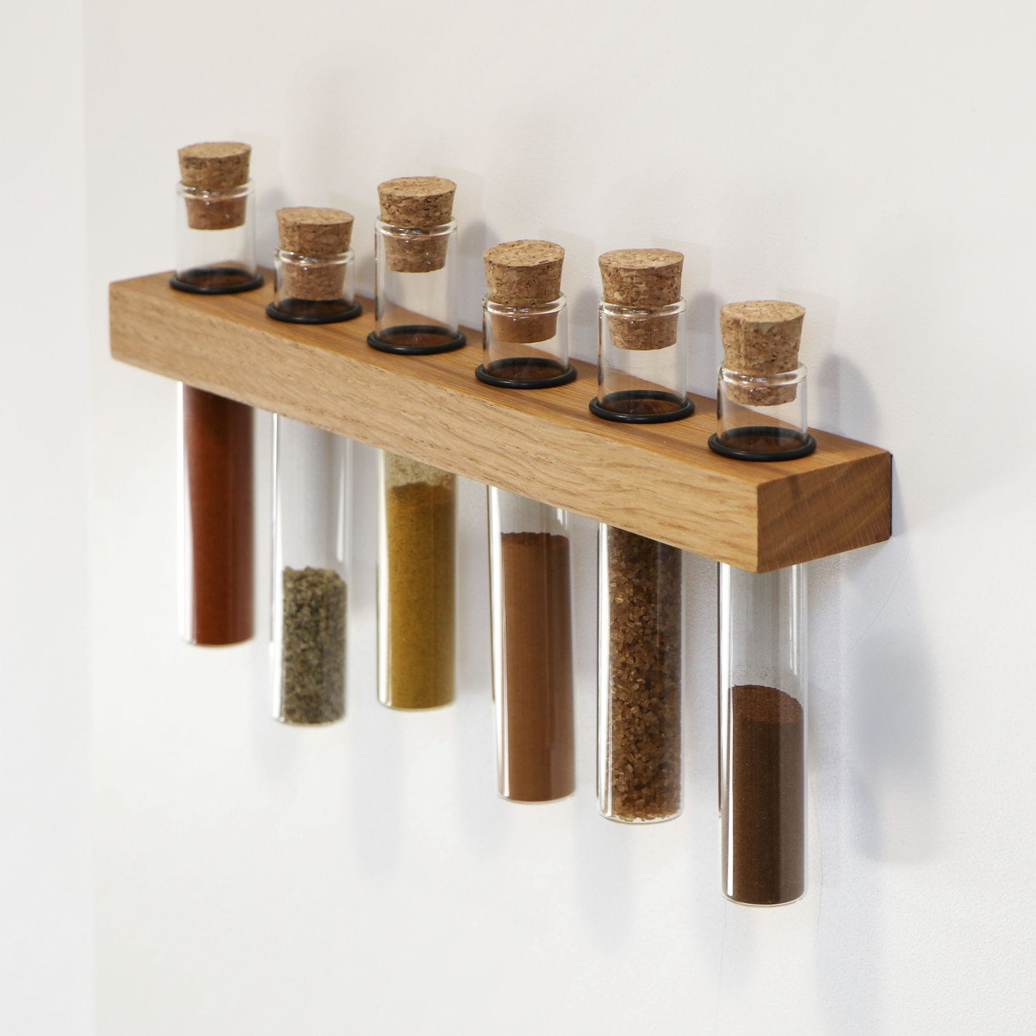 Oak spice rack - W6 • basic - 3S design - wall-mounted