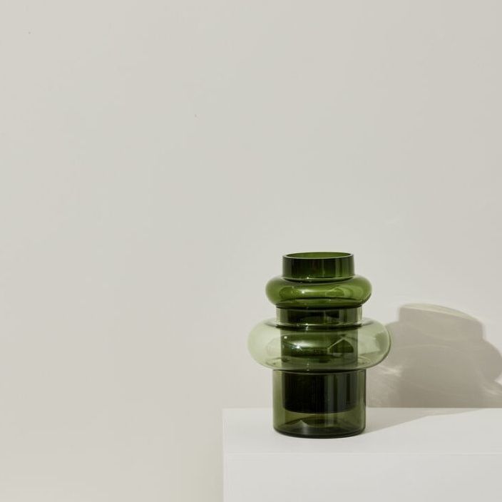 Contemporary vase - Inception - Hübsch A/S - blown glass / smoked glass ...