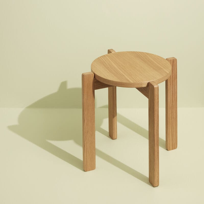 Scandinavian design stool - Always - Hübsch A/S - oak / wood veneer / MDF