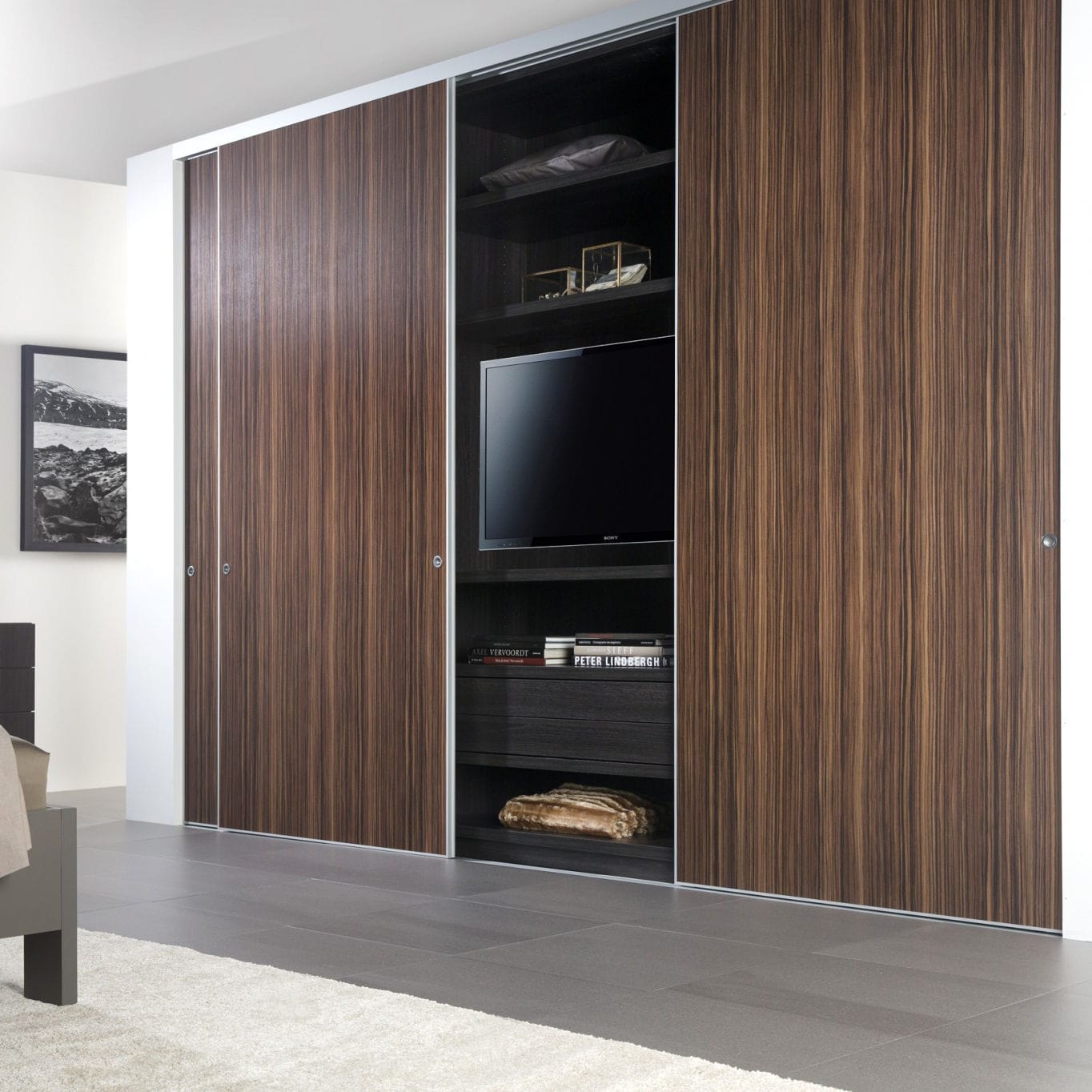 Contemporary wardrobe - PURE - Noteborn BV - aluminum / sliding door