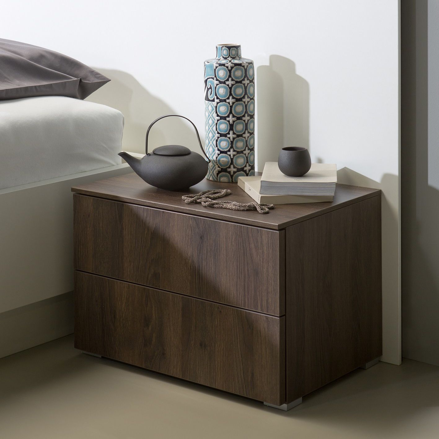 Contemporary bedside table - NIGHT - Noteborn BV - wooden / rectangular ...