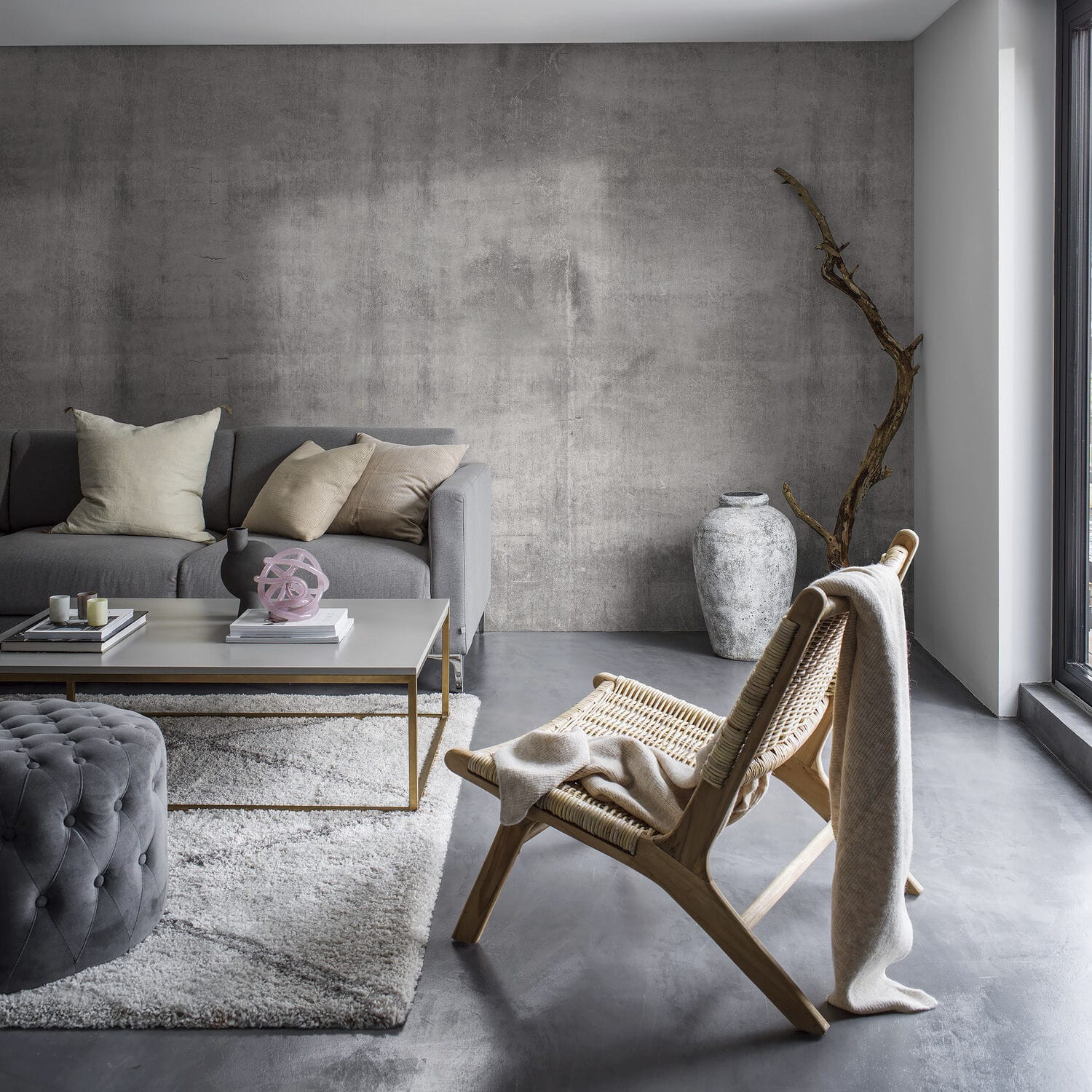 Original wallpaper - P292301-8 - Mr Perswall - plain / concrete look / gray
