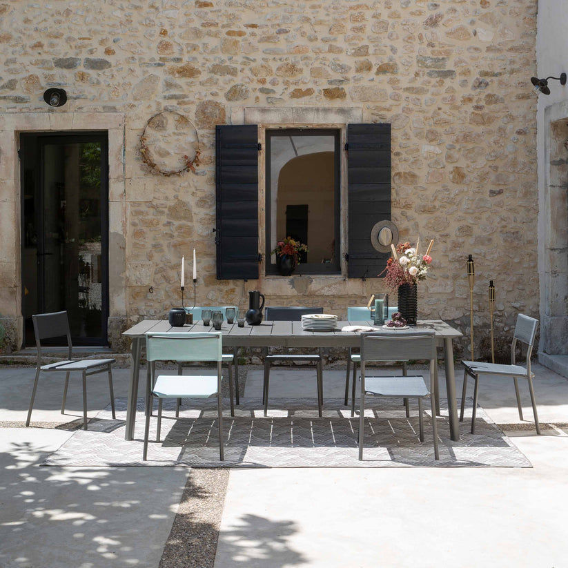 Contemporary table - ORON - Lafuma Mobilier - steel / steel base ...