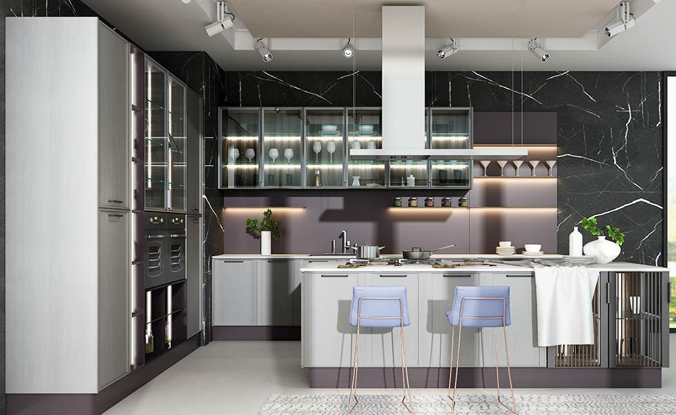 Contemporary kitchen - PLCC20006 - Oppein - solid wood / island / with ...