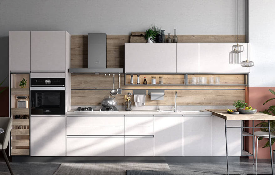 Contemporary kitchen - PLCC20105 - Oppein - metal / melamine / island