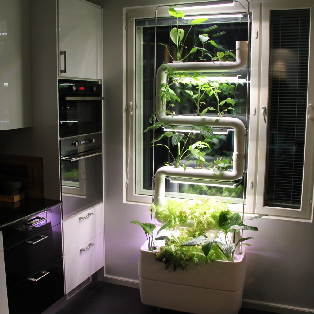 Green wall system kit with integrated watering - 4 PLANTSTEPS ...