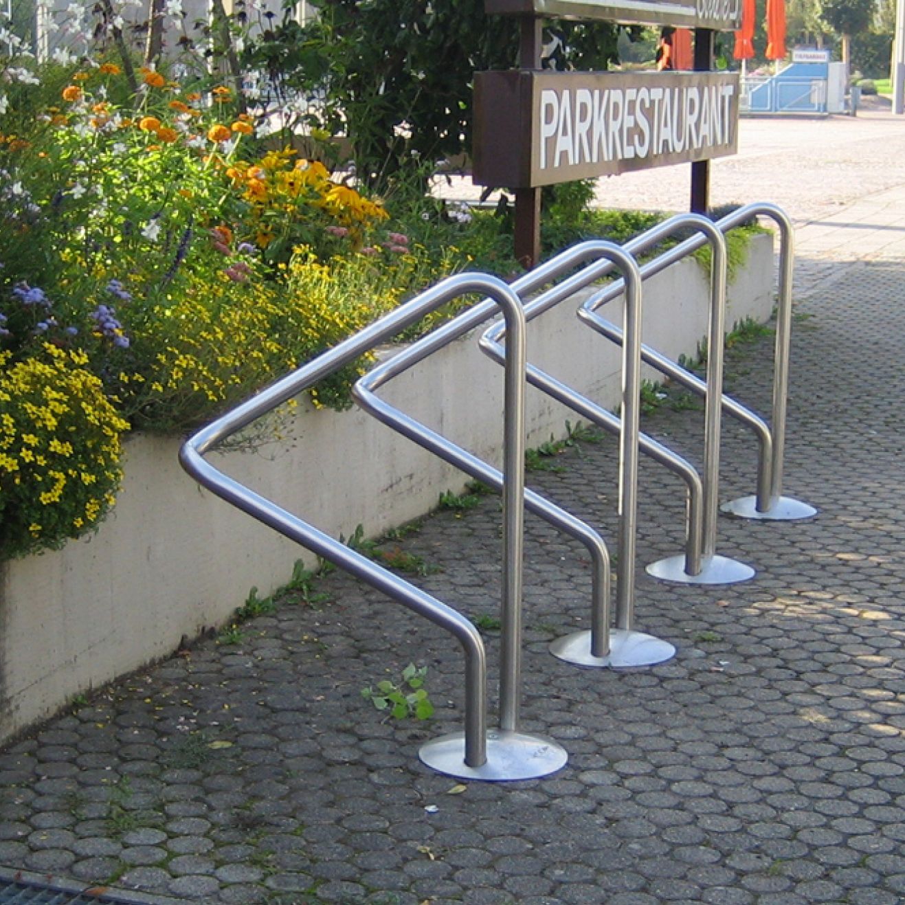 Floor-mounted bike rack - SIGNUM - DW Windsor - galvanised steel ...