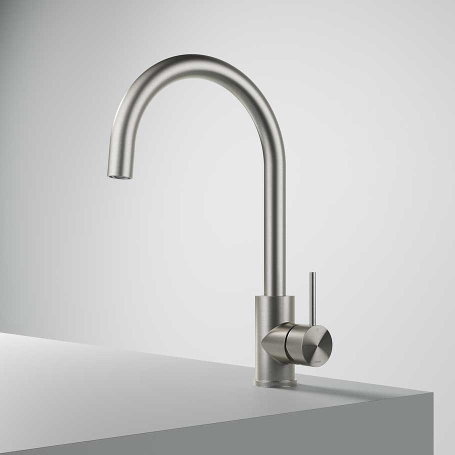 Countertop mixer tap - FKM30 - hotbath - stainless steel / kitchen / 1-hole
