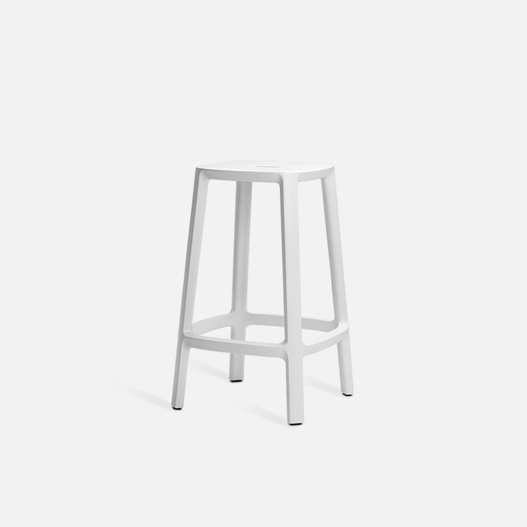 Contemporary bar stool - Cadrea - TOOU - leather / polypropylene base ...