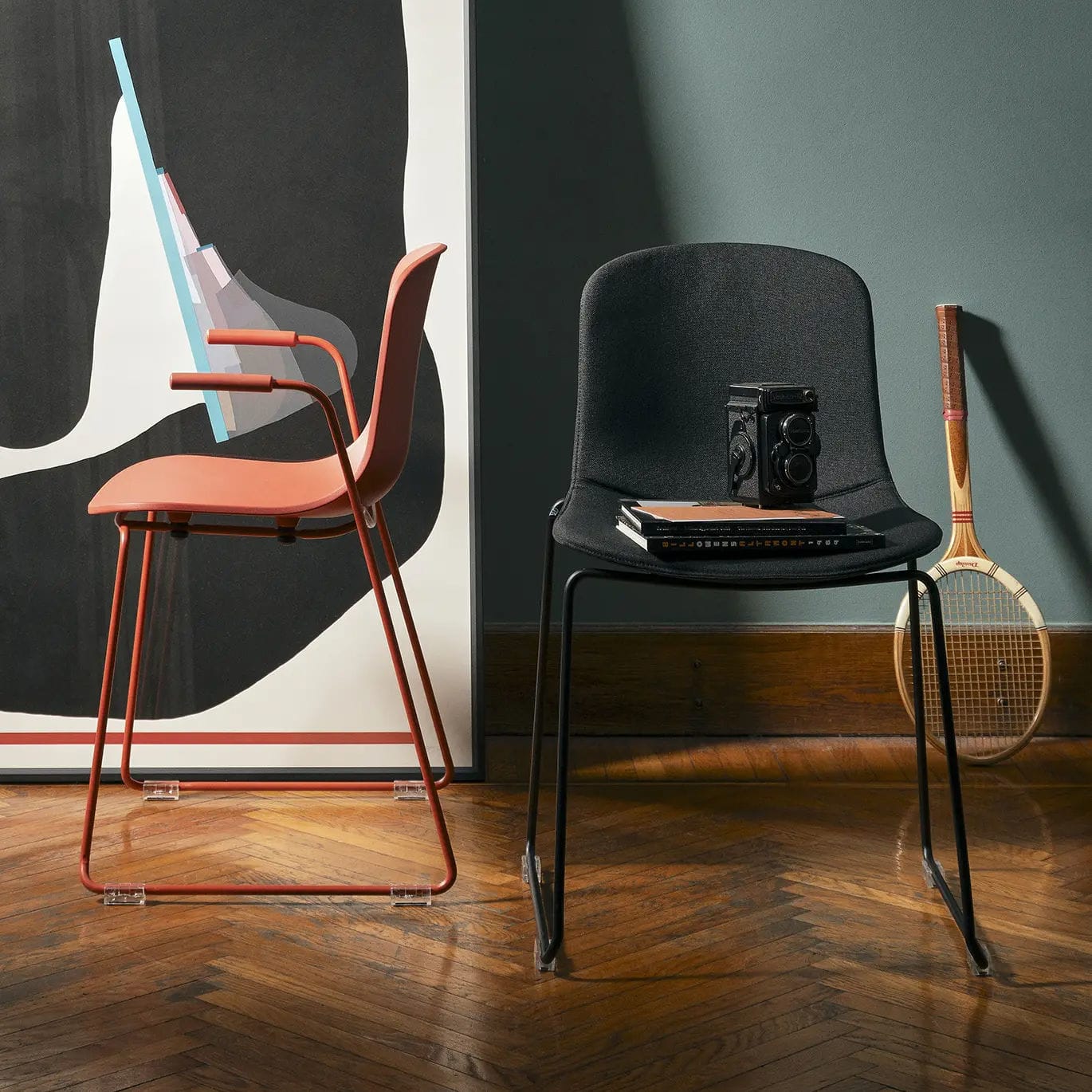 Contemporary chair - Holi - TOOU - outdoor / indoor / fabric