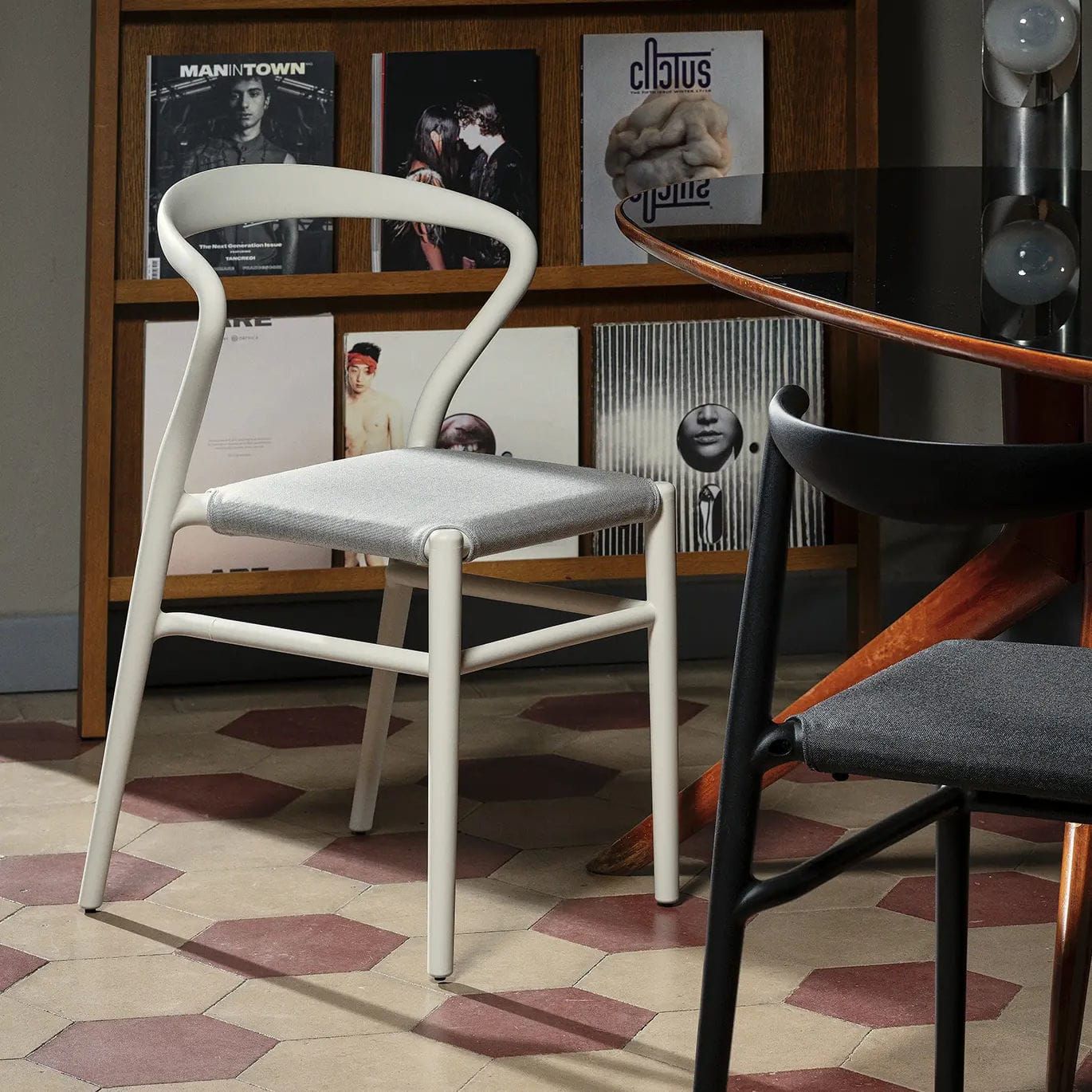 Contemporary chair - Joi - TOOU - indoor / garden / fabric