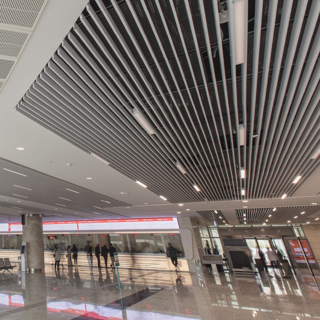 Metal suspended ceiling - EXTRUDED PROFILE - Tacer Ltd. - strip / acoustic