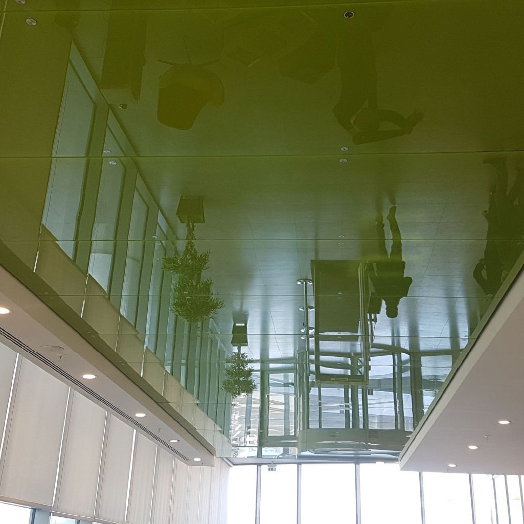 Glass suspended ceiling - VITREOUS GLASS CEILING - Tacer Ltd. - panel ...