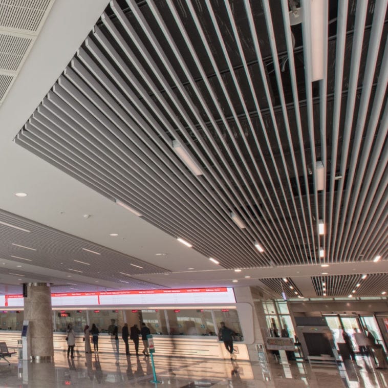 Metal suspended ceiling - 20X100 BAFFLE SYSTEM - Tacer Ltd. - strip ...