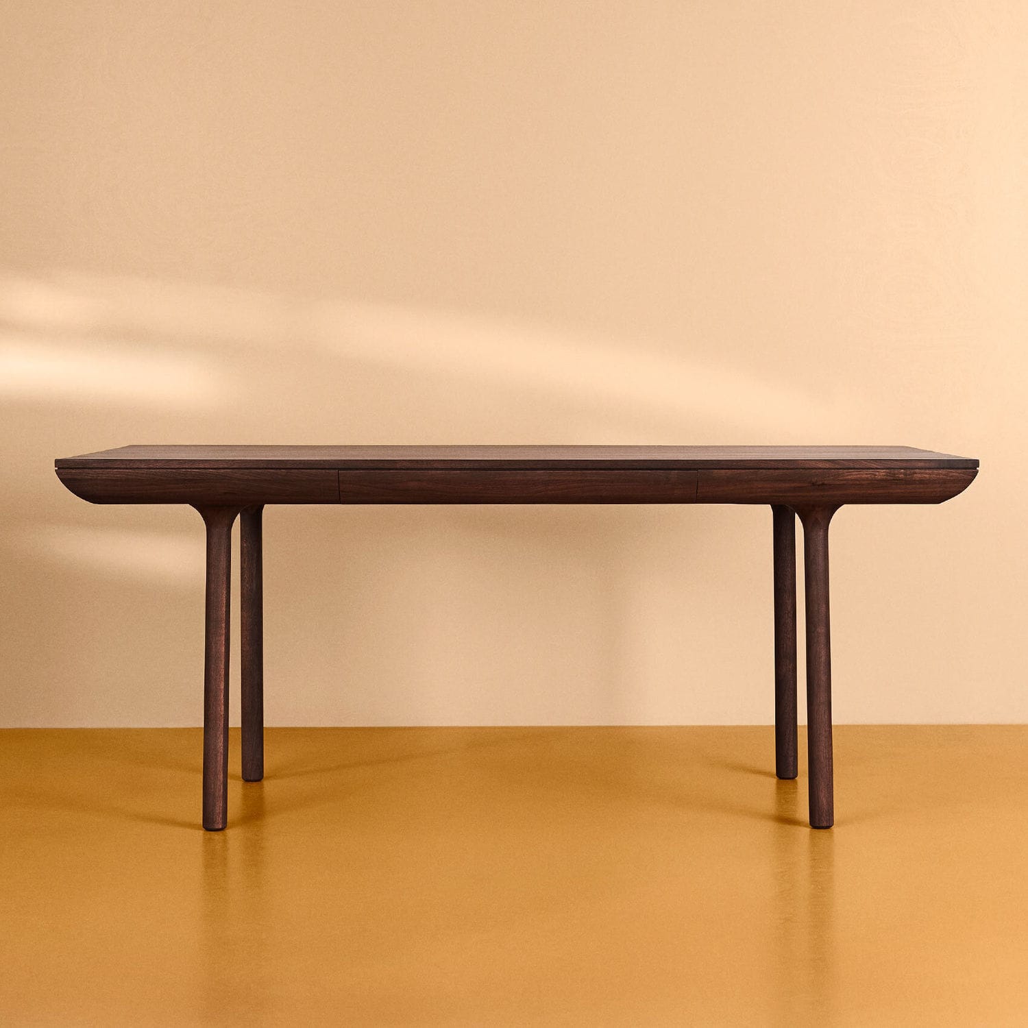 Traditional dining table - RÚNA - Warm Nordic - walnut / walnut base ...