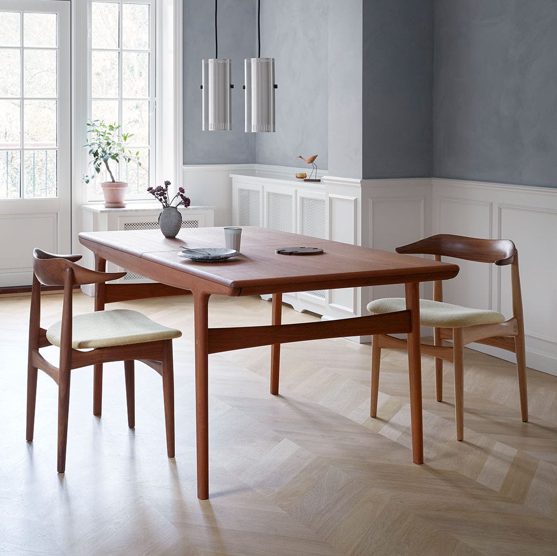 Contemporary dining table - EVERMORE - Warm Nordic - oak / walnut / teak
