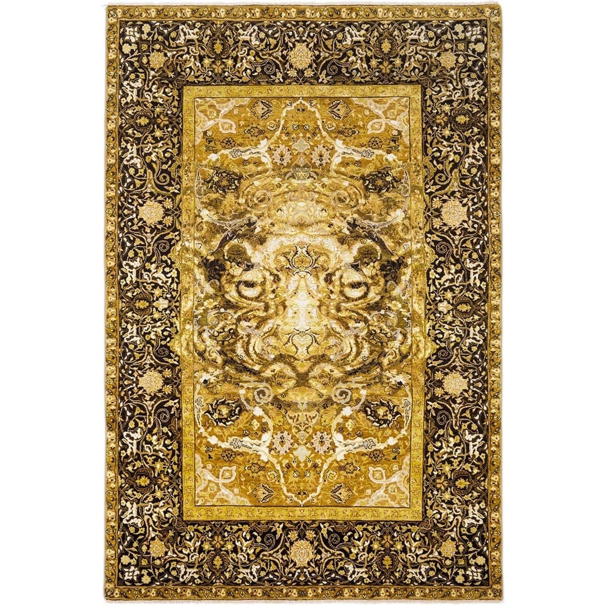 Traditional rug - TIGER - Knots rugs - animal motif / floral pattern / wool