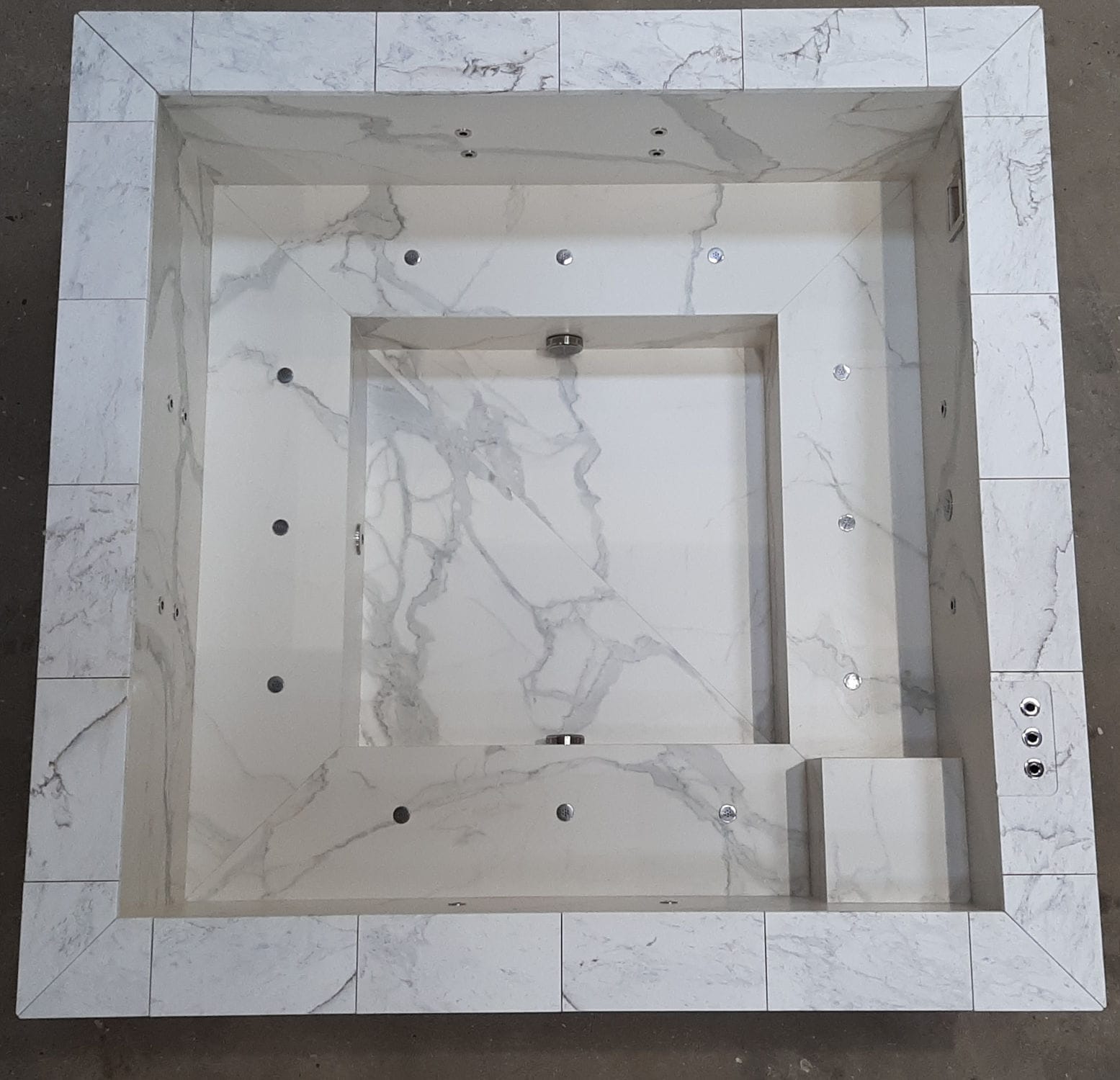 Built-in swim spa - Tilestone Pools one piece tiled pools - rectangular ...