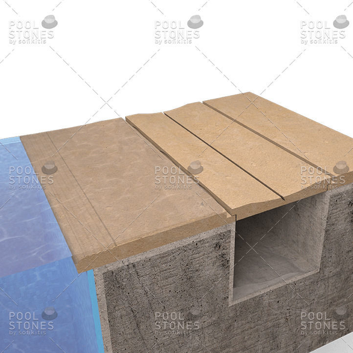 Natural stone overflow grating - System No12 - Poolstones - pool
