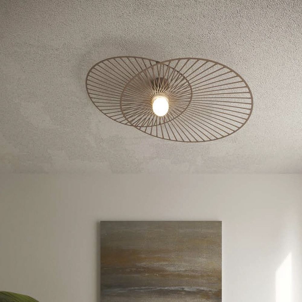 Contemporary ceiling light - RAYS - cattaneo - curved / circular / metal