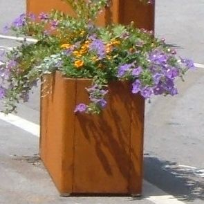 Metal planter - EMA - Ferrinox - rectangular / high-resistance / height ...