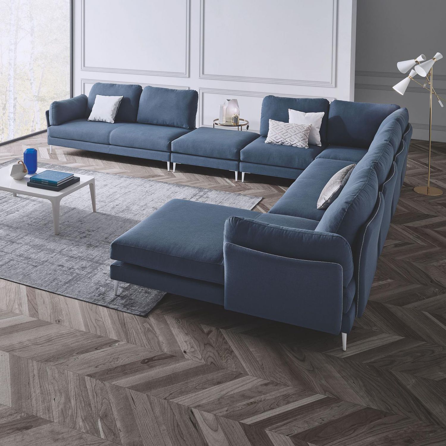 Modular sofa - LINK - MHR - corner / contemporary / fabric