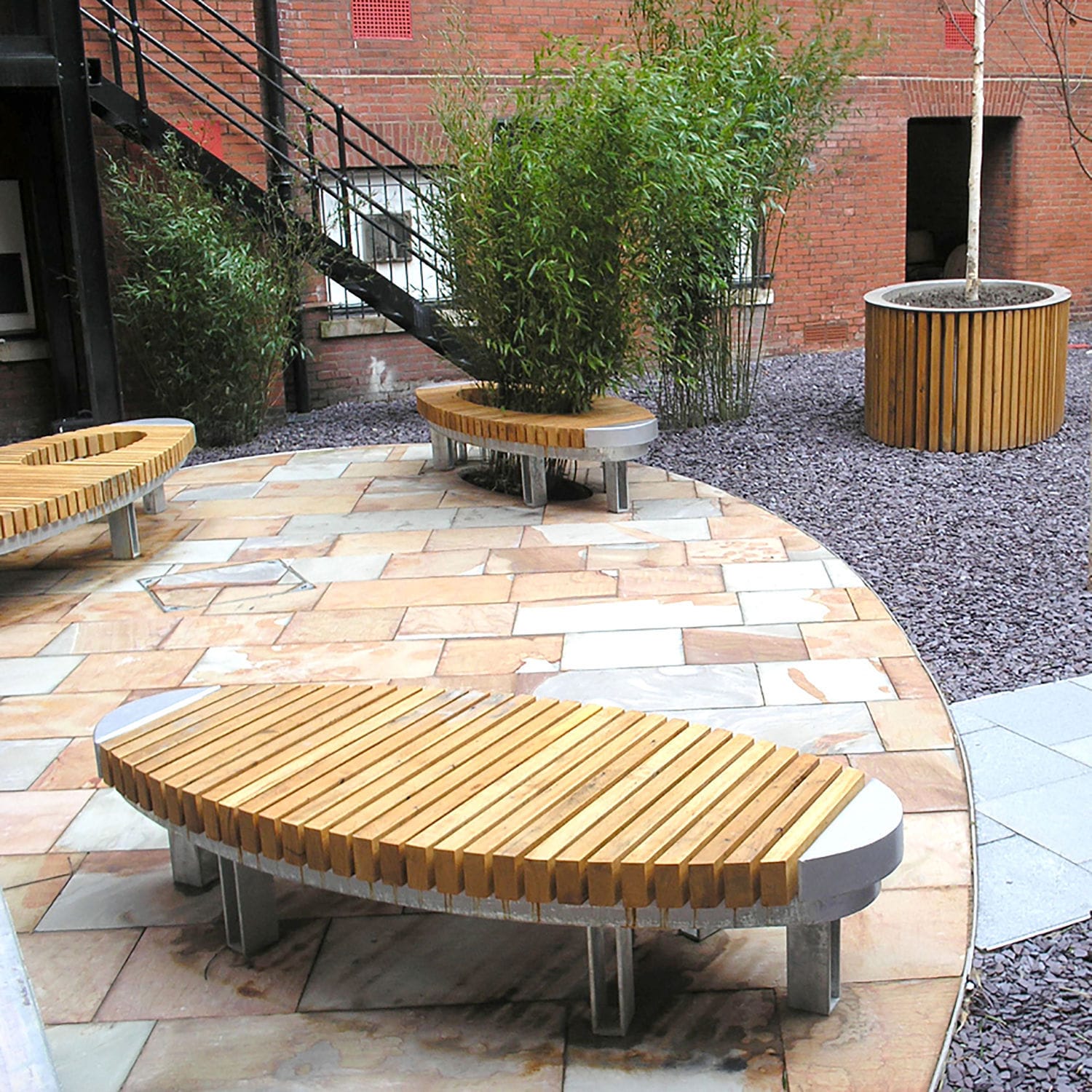 Contemporary public bench - LIME GROVE - Woodscape. - wooden ...