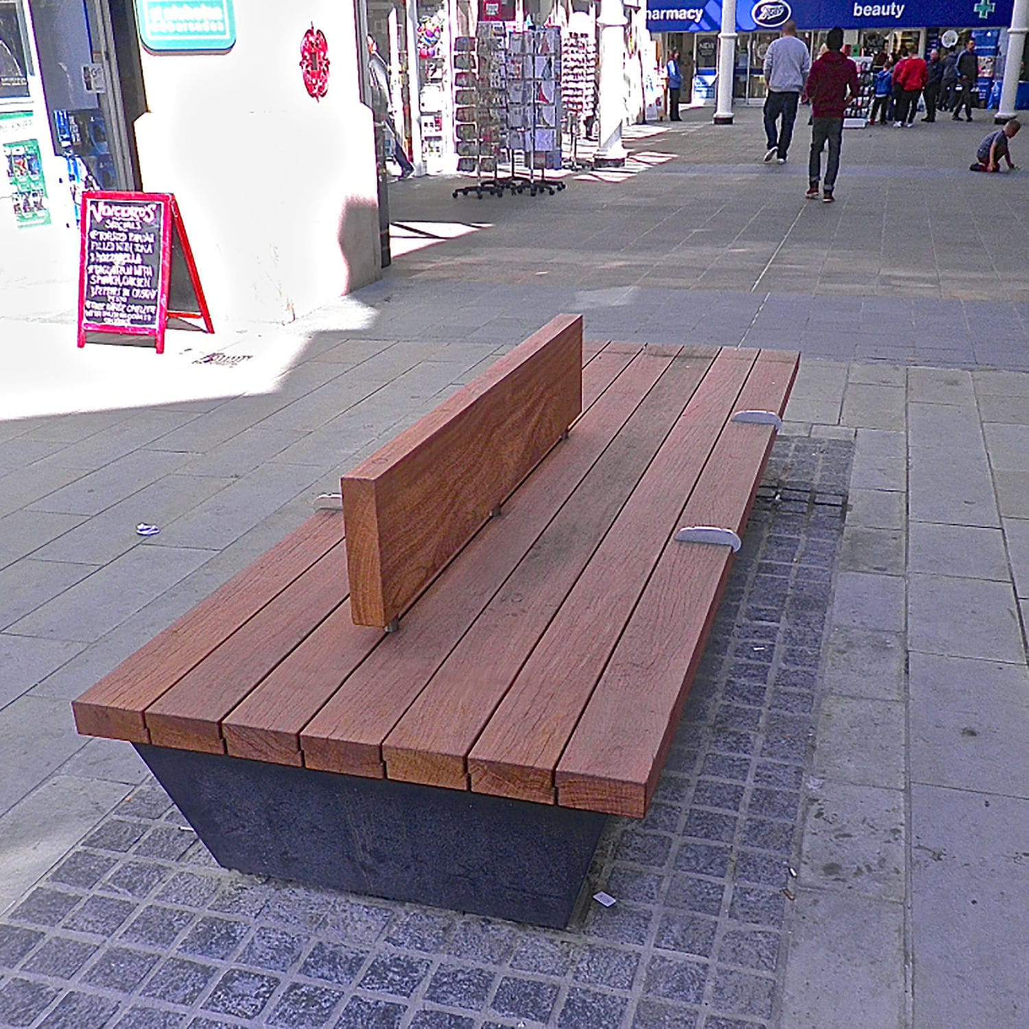 Contemporary public bench - LANCASTER - Woodscape. - wooden / with ...