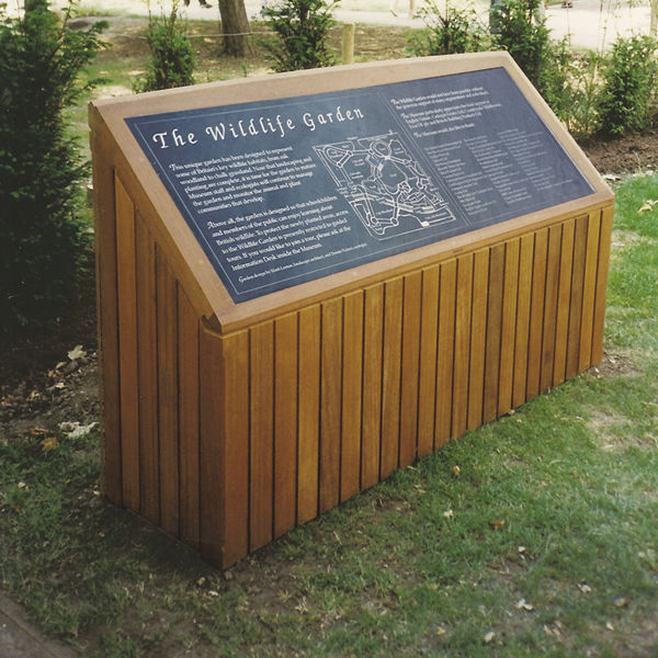 Public space information panel - Woodscape.