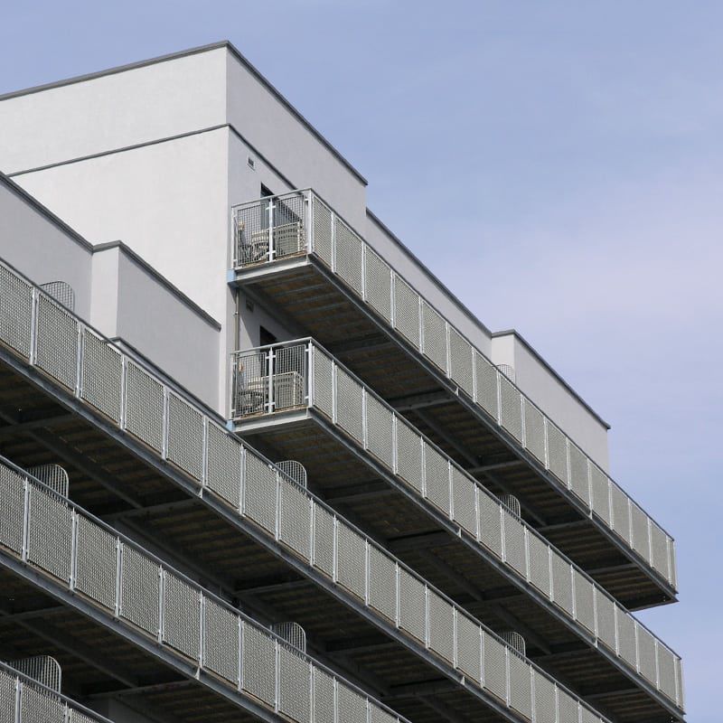 Mesh balcony - QUATTRO & DEMIQUATTRO - LANG AND FULTON - galvanised steel