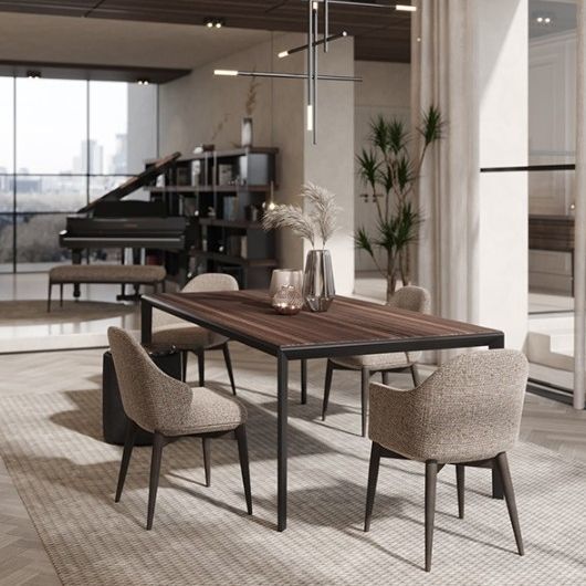 Design dining table - BALBOA - Praddy Unipessoal lda - stainless steel / stainless steel base ...