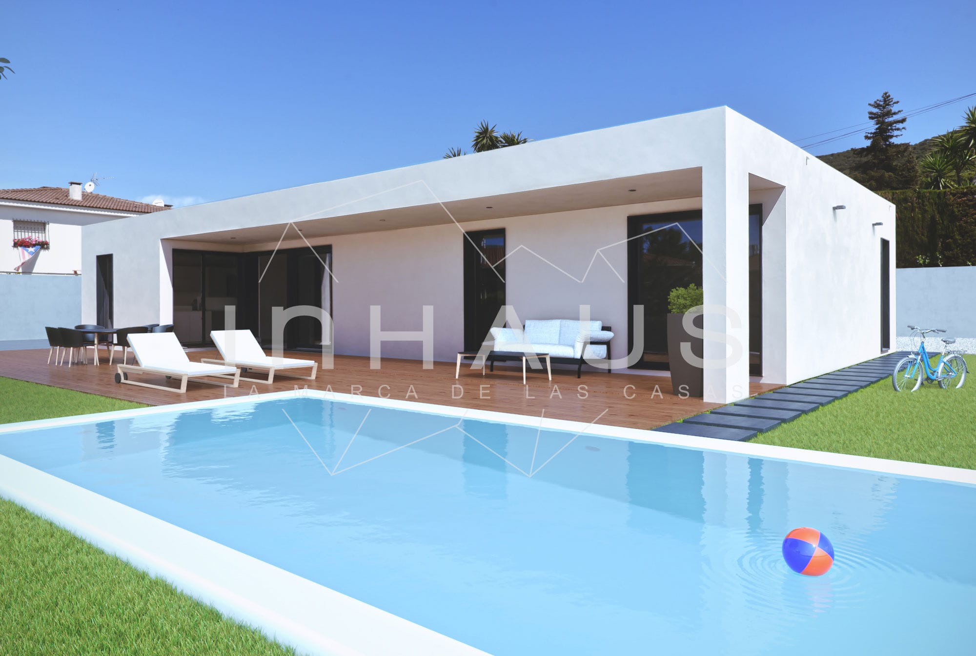 Prefab house - CADIZ - INHAUS - bungalow type / energy-efficient / design