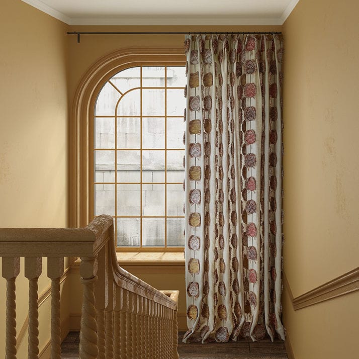 Curtain fabric - WINGS : ALLEGRO - WIND - patterned / polyester / cotton