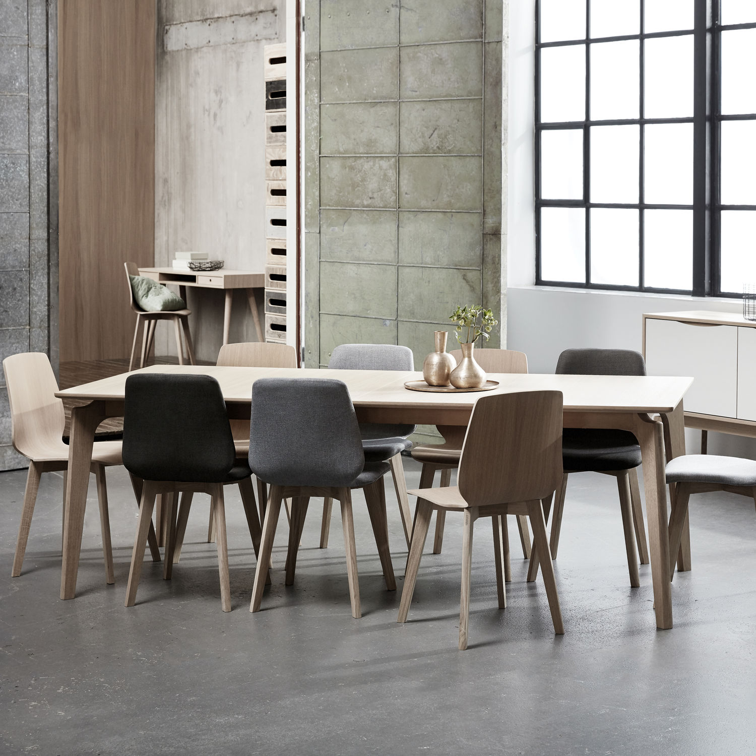 Contemporary dining table - EDGE - PBJ Design House - oak / walnut ...